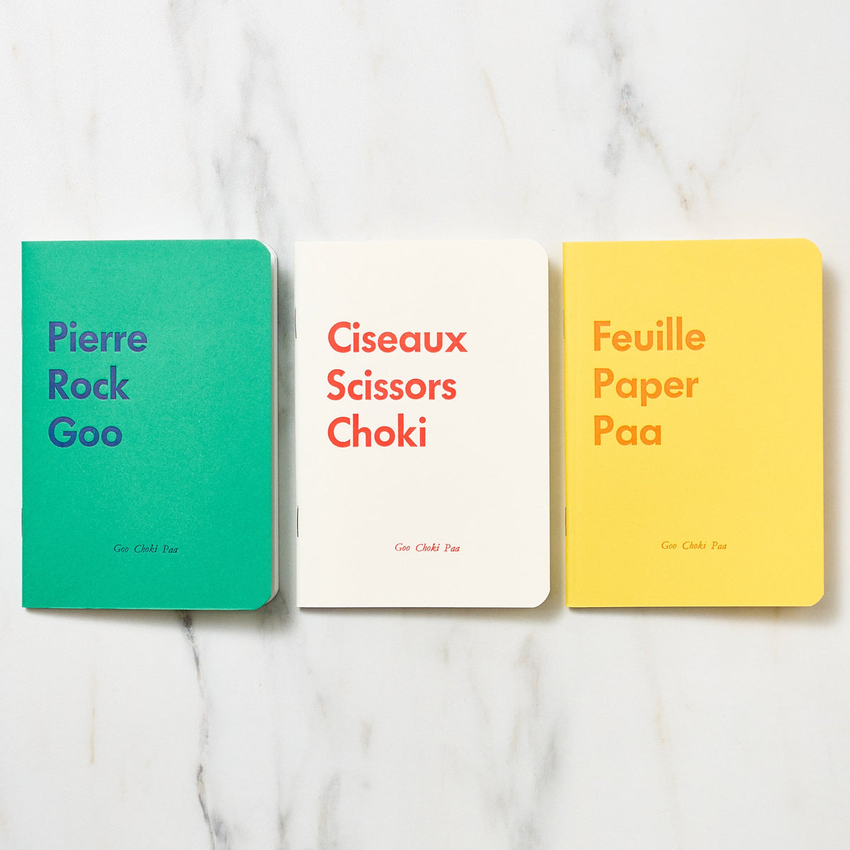 Goo Choki Paa 3 Notebook Set - Analogical / Letterpress Letters – bungu