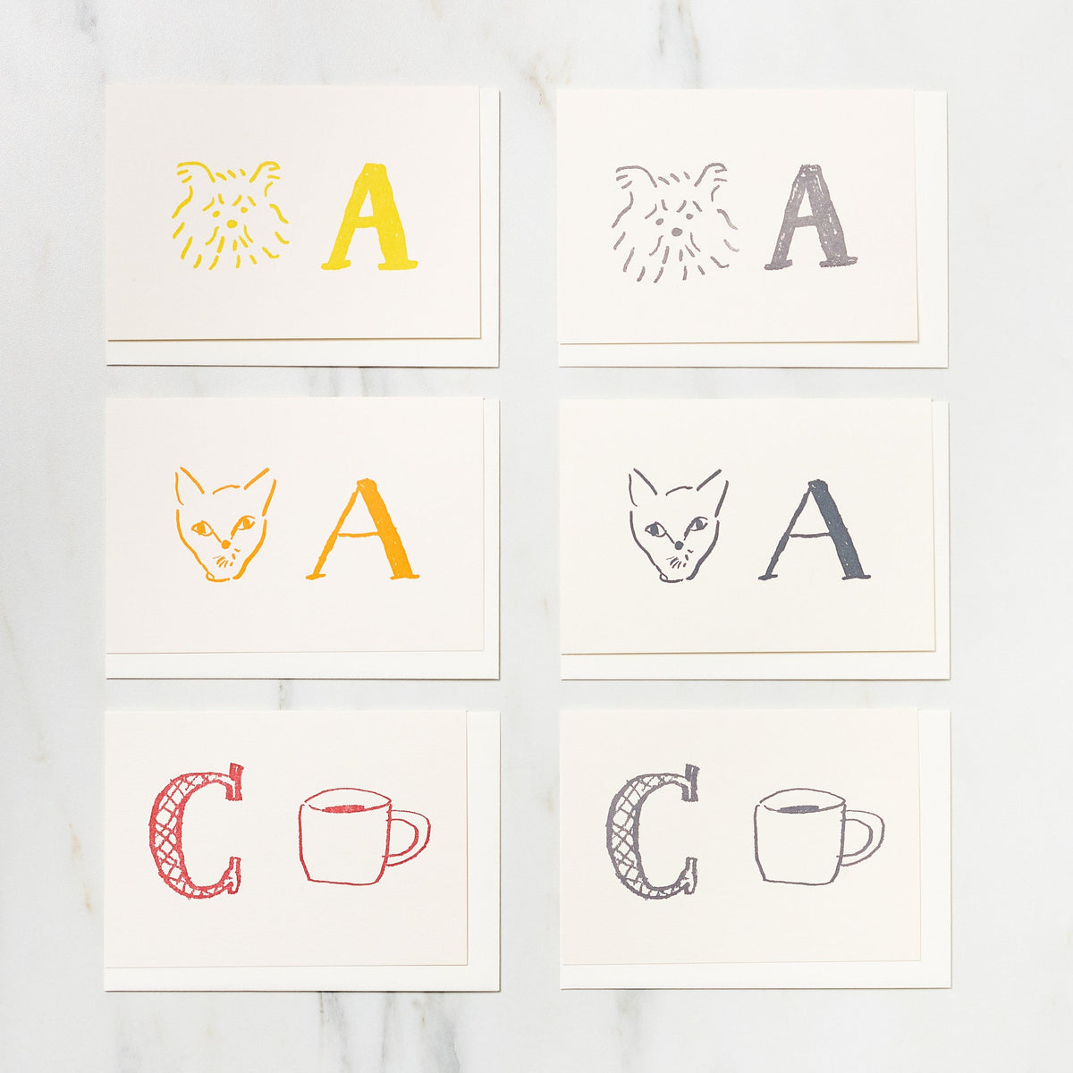 Alphabet Motif Izumi Shiokawa Card / Letterpress Letters – bungu