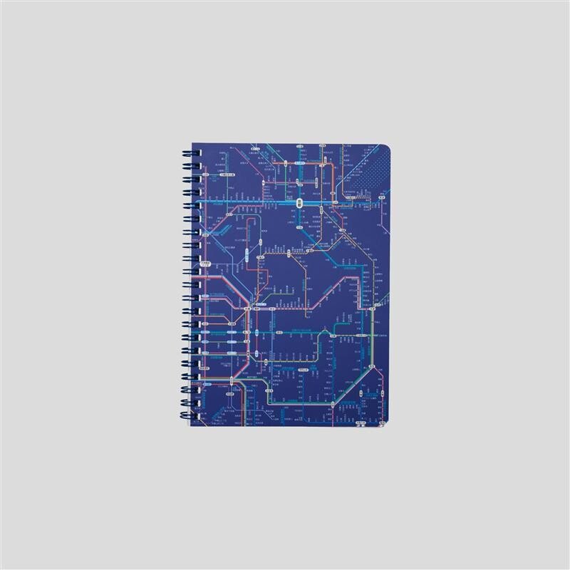 Railway Route Map Ring Notebook Kansai Blue | Tokyo Cartographic – bungu