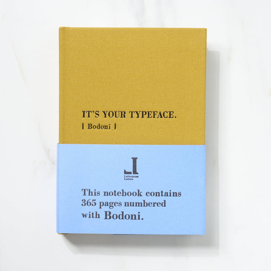 TYPEFACE NOTEBOOK A6 Size 365 Page Notebook - Bodoni / Letterpress Let ...