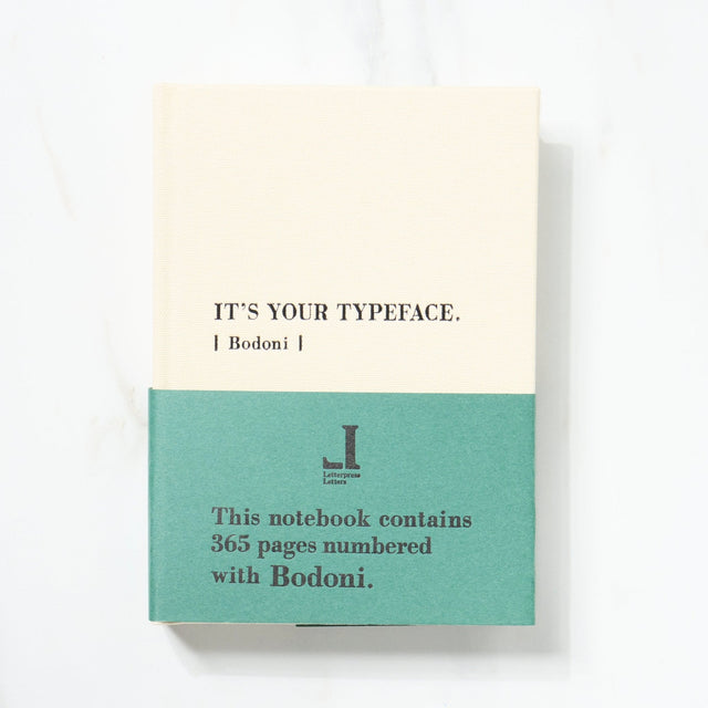 TYPEFACE NOTEBOOK A6 Size 365 Page Notebook - Bodoni / Letterpress Let ...