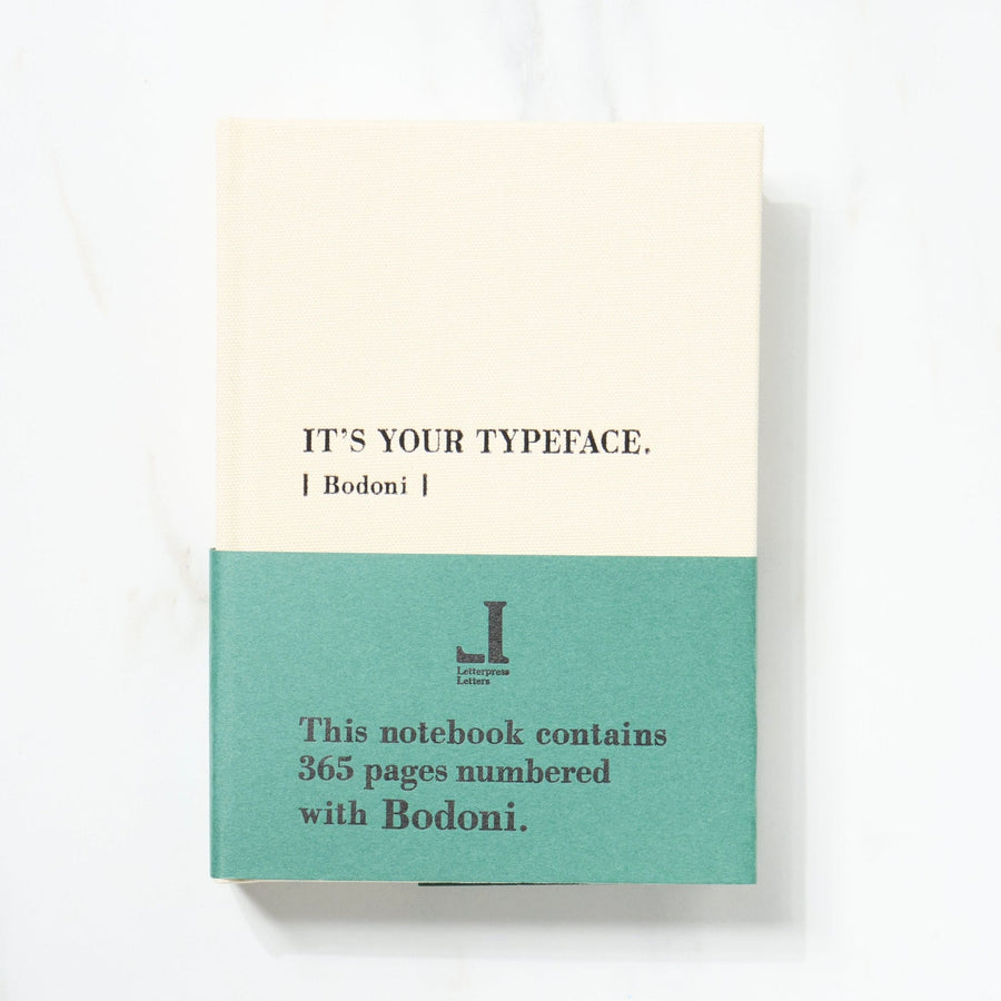 TYPEFACE NOTEBOOK A6 Size 365 Page Notebook - Bodoni / Letterpress Let ...