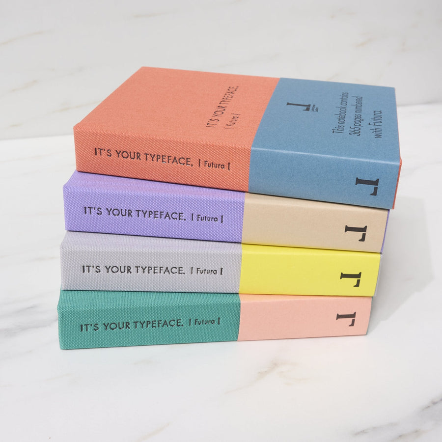 TYPEFACE NOTEBOOK A6 Size 365 Page Notebook - Futura / Letterpress Let ...