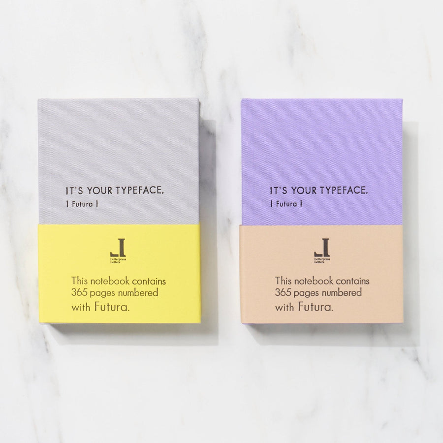 TYPEFACE NOTEBOOK A6 Size 365 Page Notebook - Futura / Letterpress Let ...
