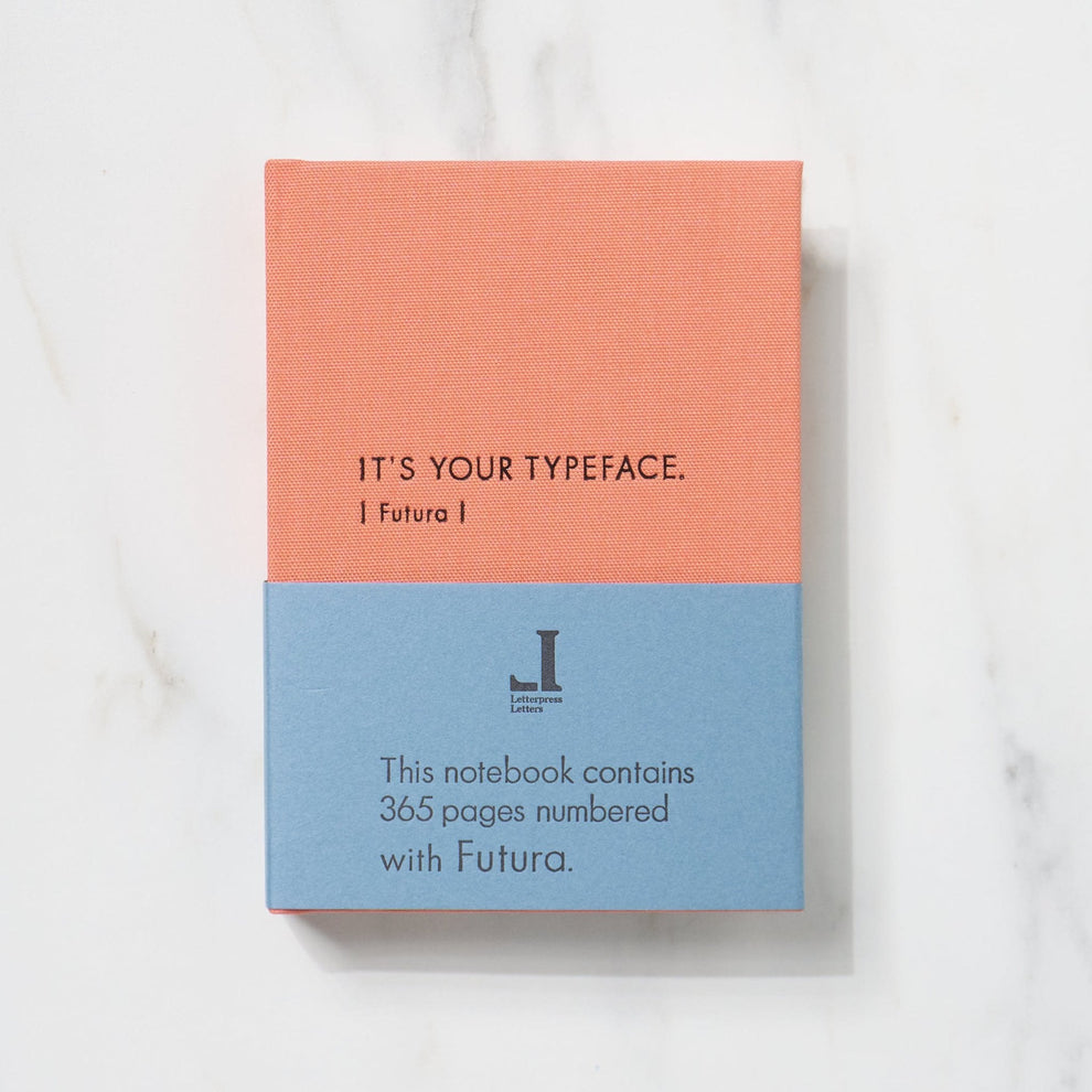 TYPEFACE NOTEBOOK A6 Size 365 Page Notebook - Futura / Letterpress Let ...