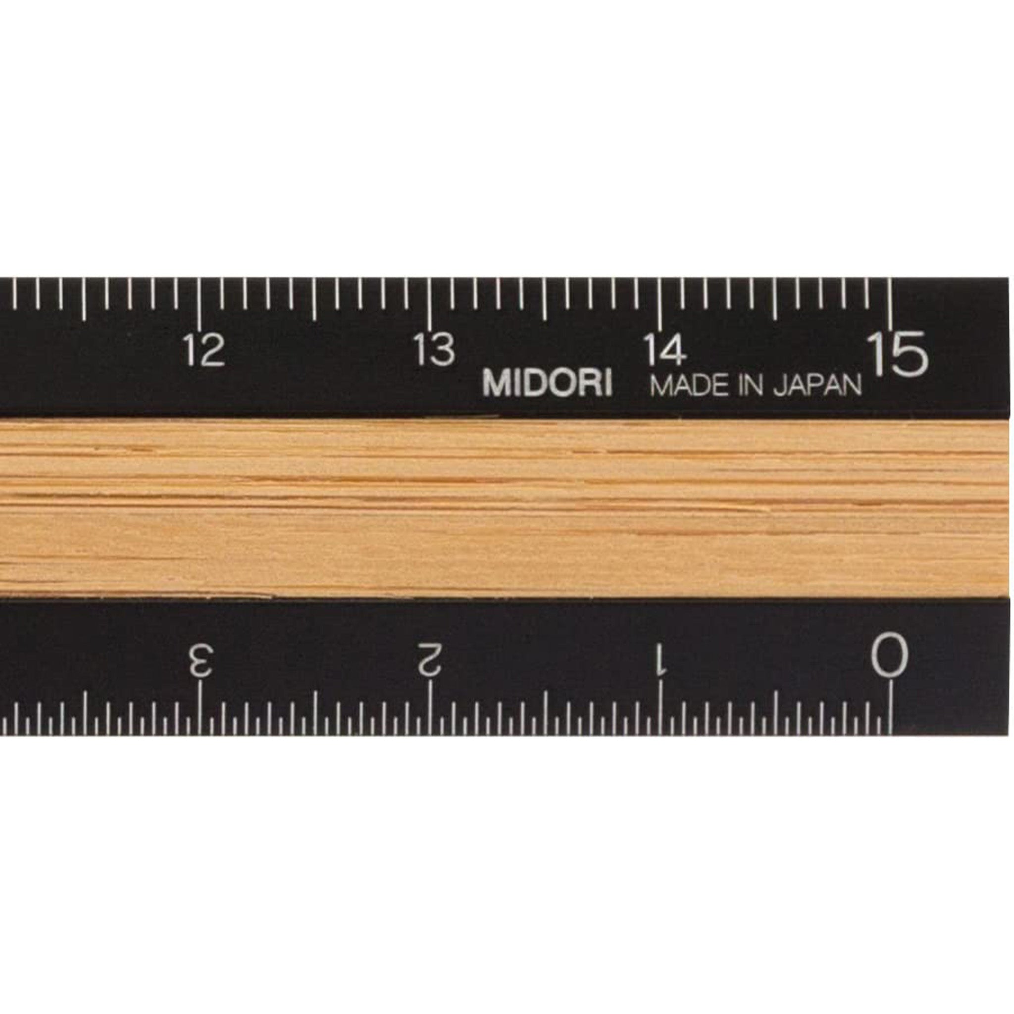 Aluminum & Wood Ruler 15cm Black / Midori – bungu